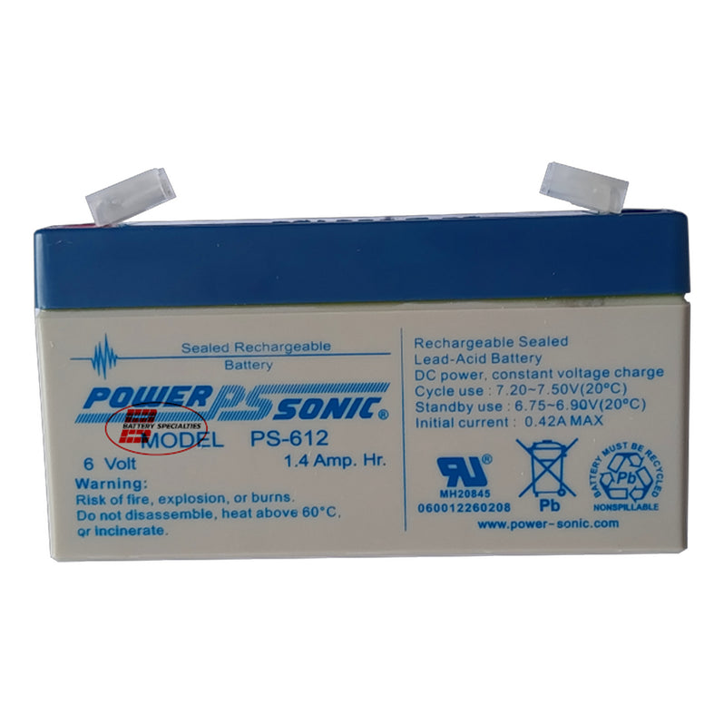 PS-612 F1 POWER SONIC 6V 1.4AH Battery — Nova Star Supply