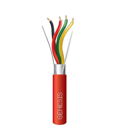 GENESIS 46071004 16/4 Solid Shielded 1000 Reel Red Fire Alarm Plenum S ...