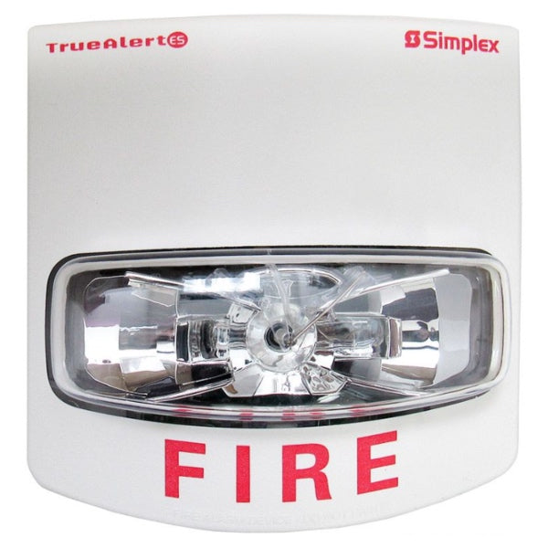 Simplex 49VO-WWF Wall Mount, White with Red “FIRE” Wording, Clear Lens ...