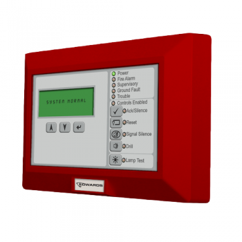 RLCD-CR EDWARDS LCD text annunciator with common controls. English. Red ...